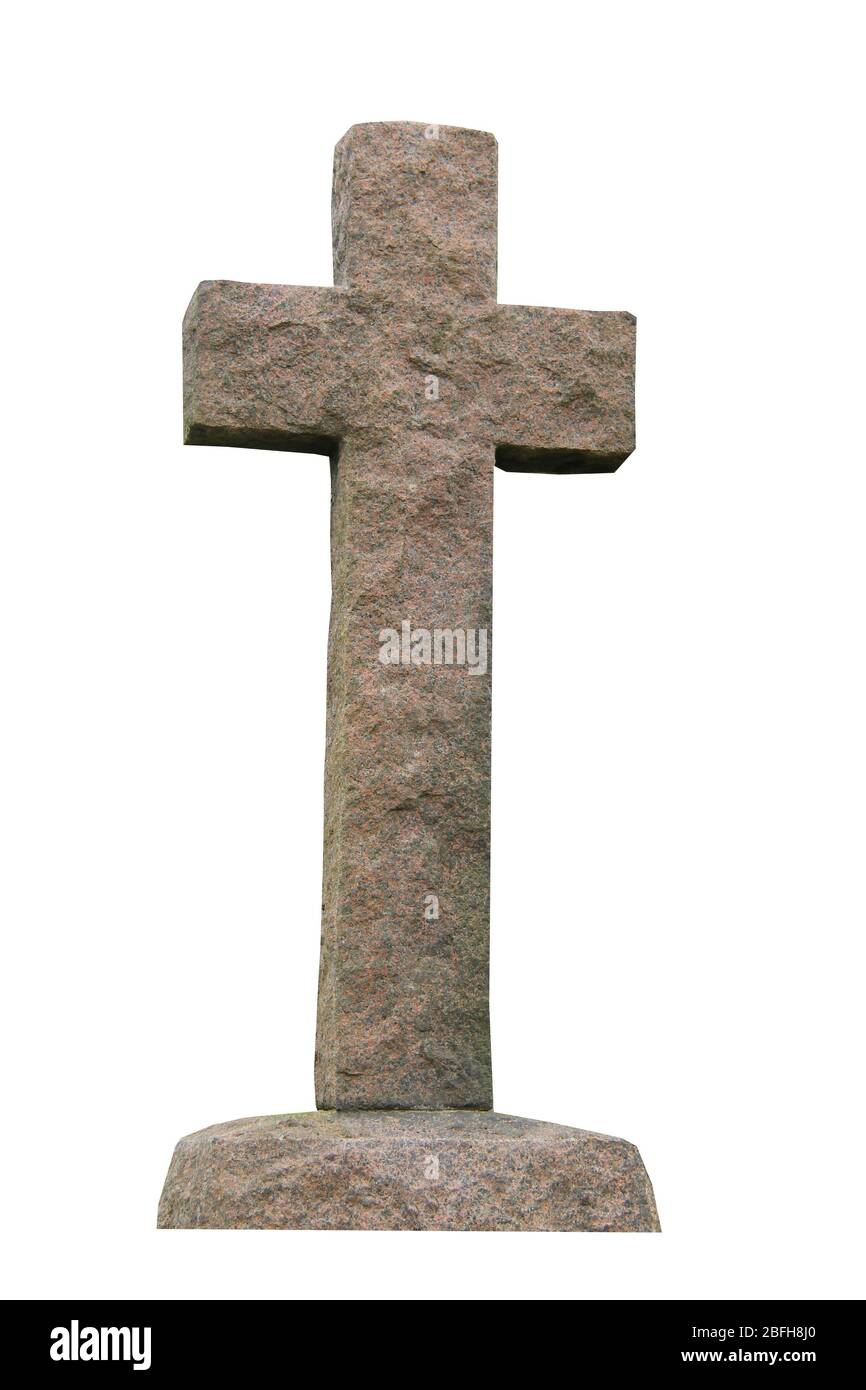 A Stone Memorial Cemetery Cross on a Plinth Stock Photo - Alamy