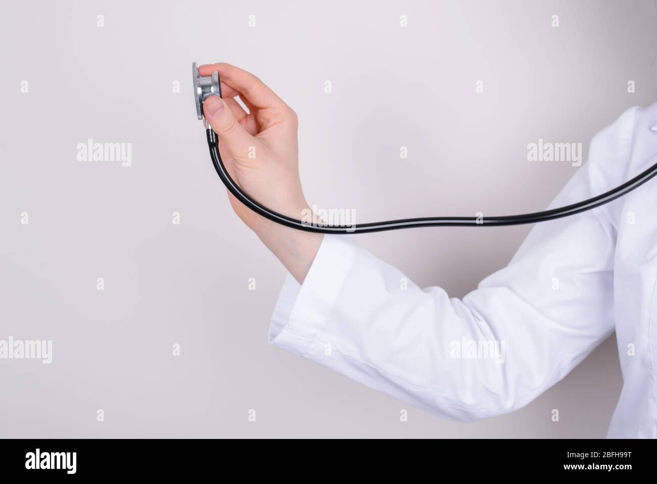 Body check medical examination body care concept. Side profile cropped ...