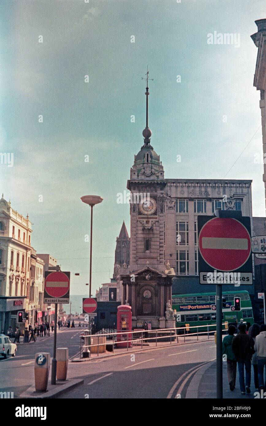 Clock Tower, April 1979, Brighton, England, Great Britain Stock Photo ...