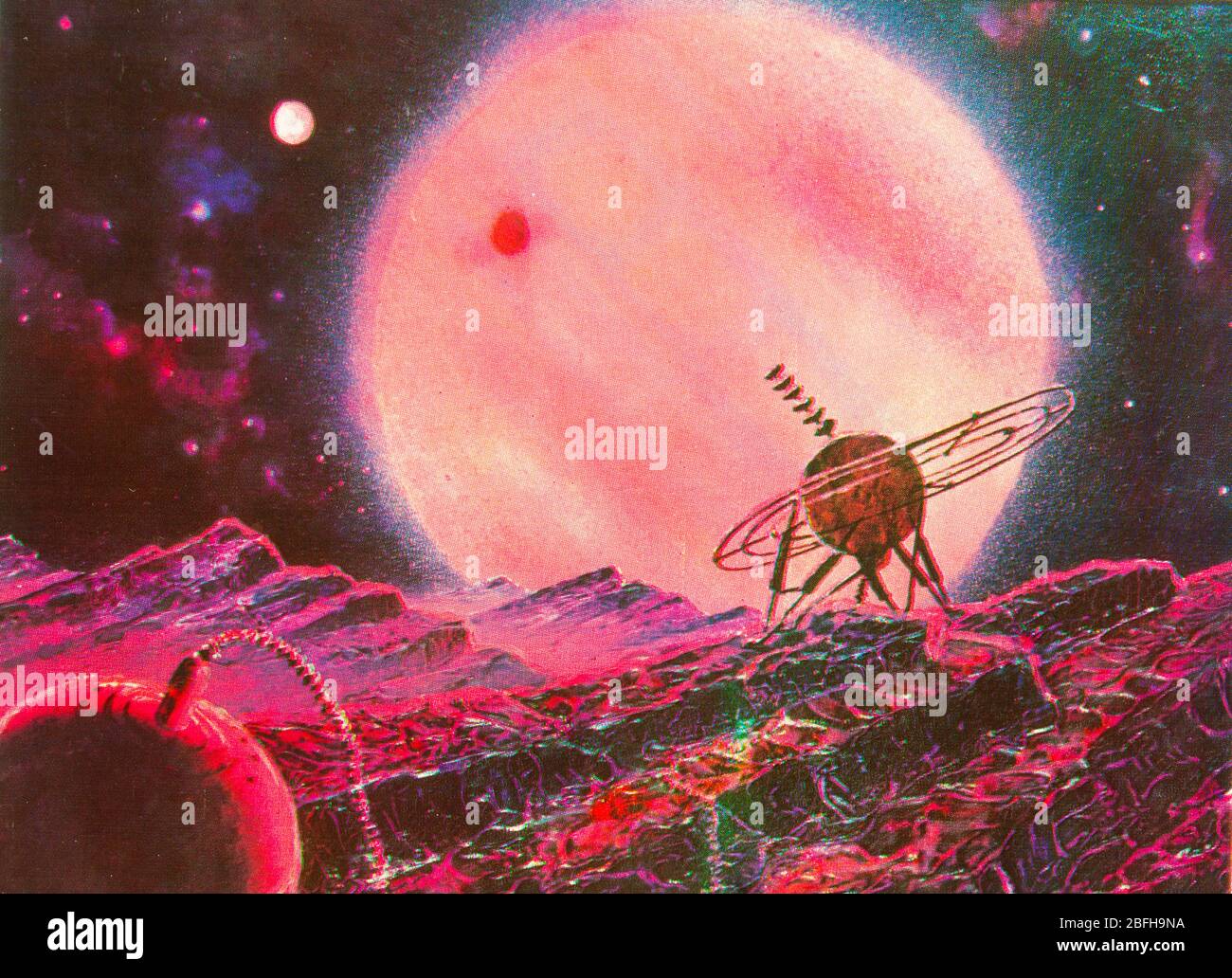 Space exploration, futuristic art by A.Sokolov, A.Leonov, from Soviet ...