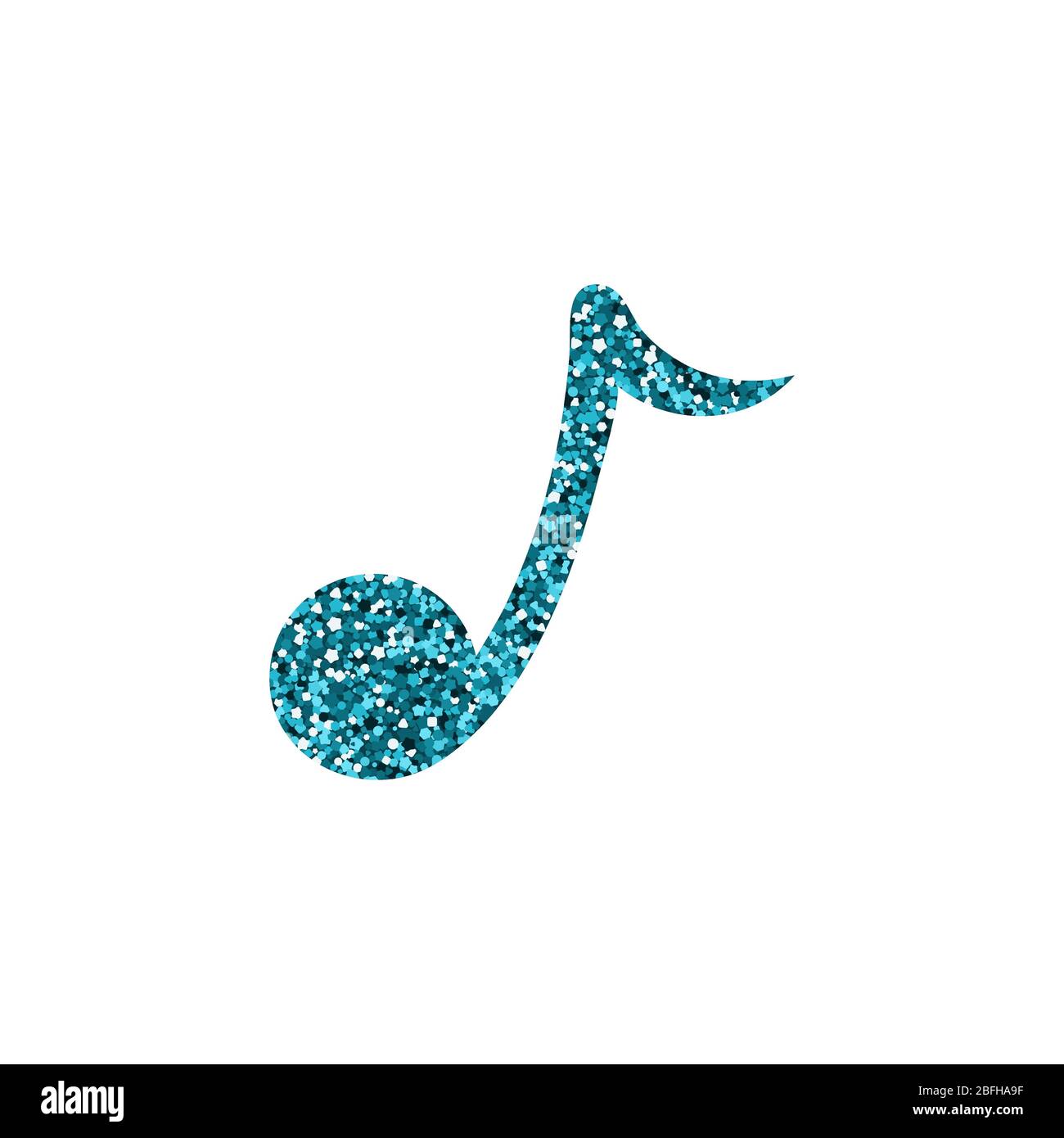 A blue musical note icon. A sparkle texture. Vector illustration Stock ...