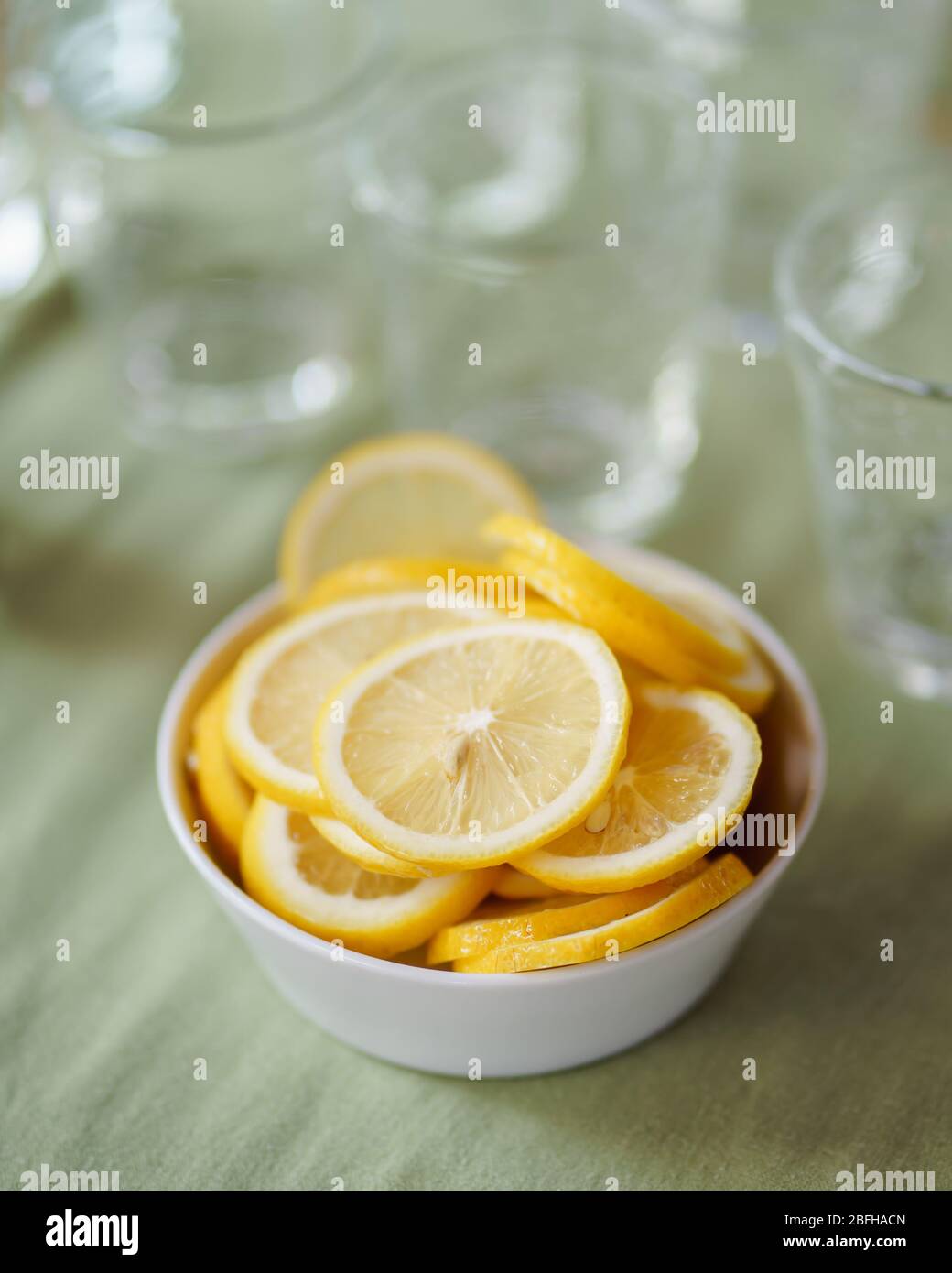 Lemon slices placed in hi-res stock photography and images - Alamy