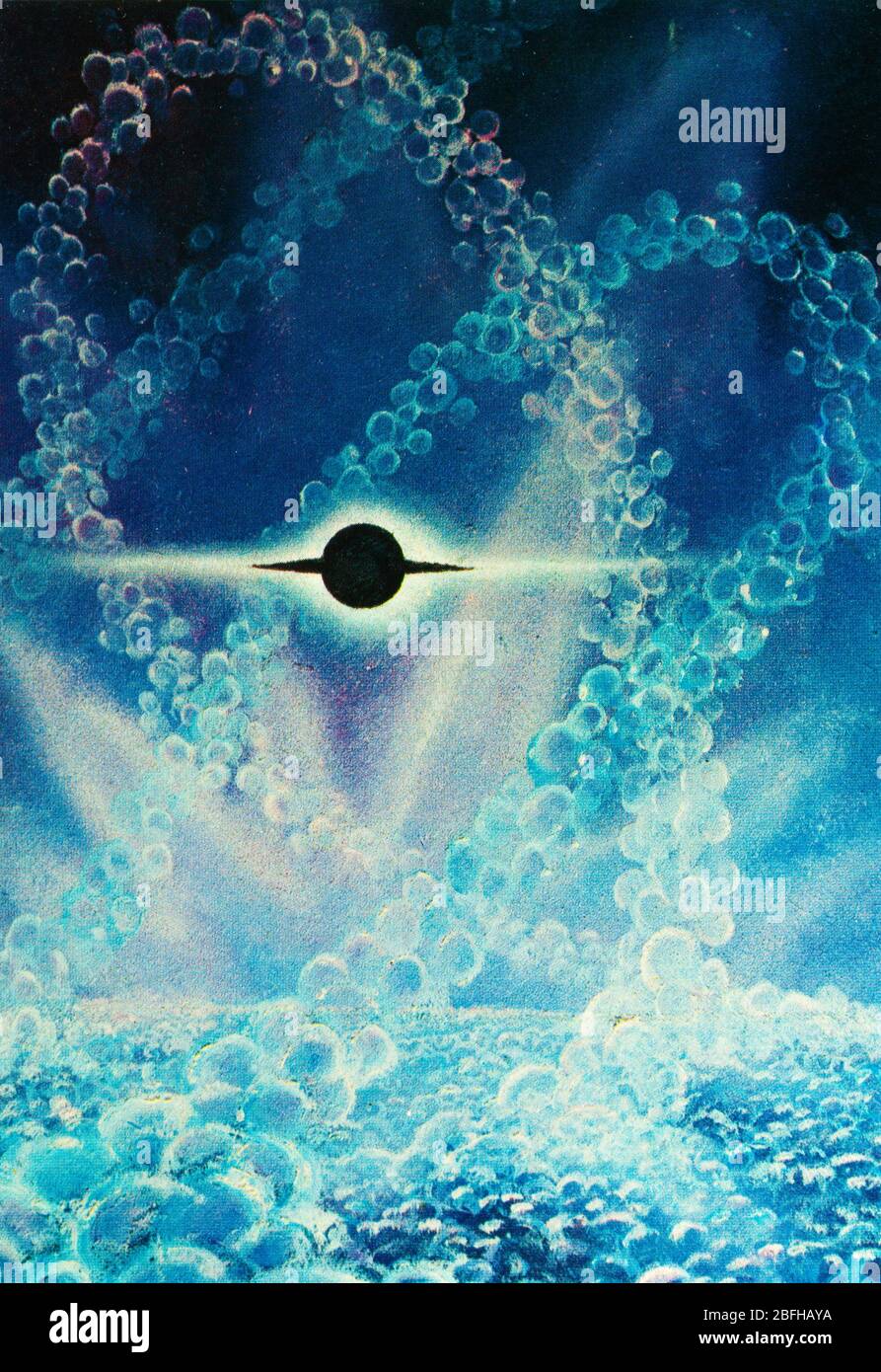 Space exploration, futuristic art by A.Sokolov, from Soviet postcard ...