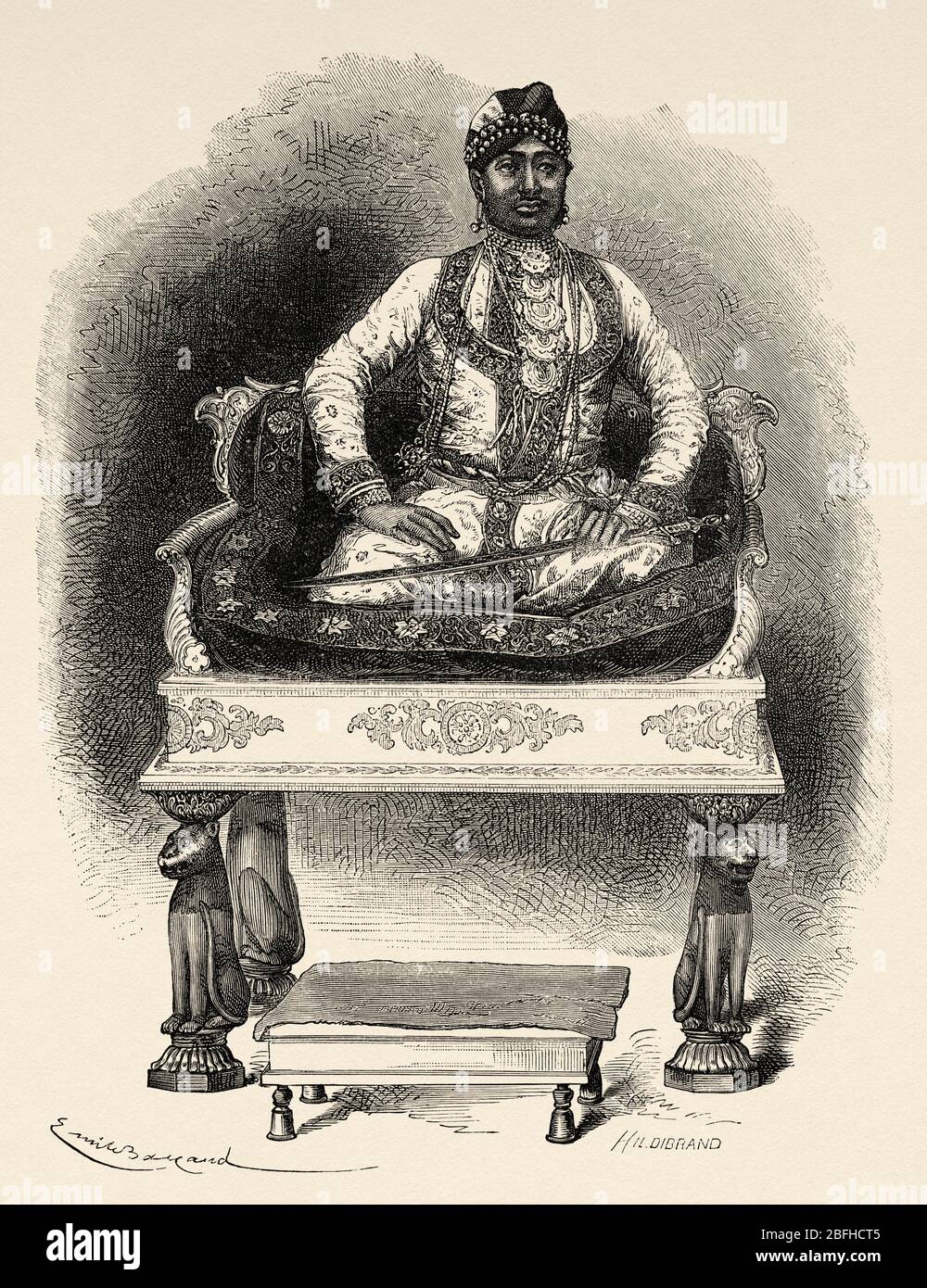 Portrait of Maharana Shambhu Singh (1847 - 1874) Seventy-first ruler of ...