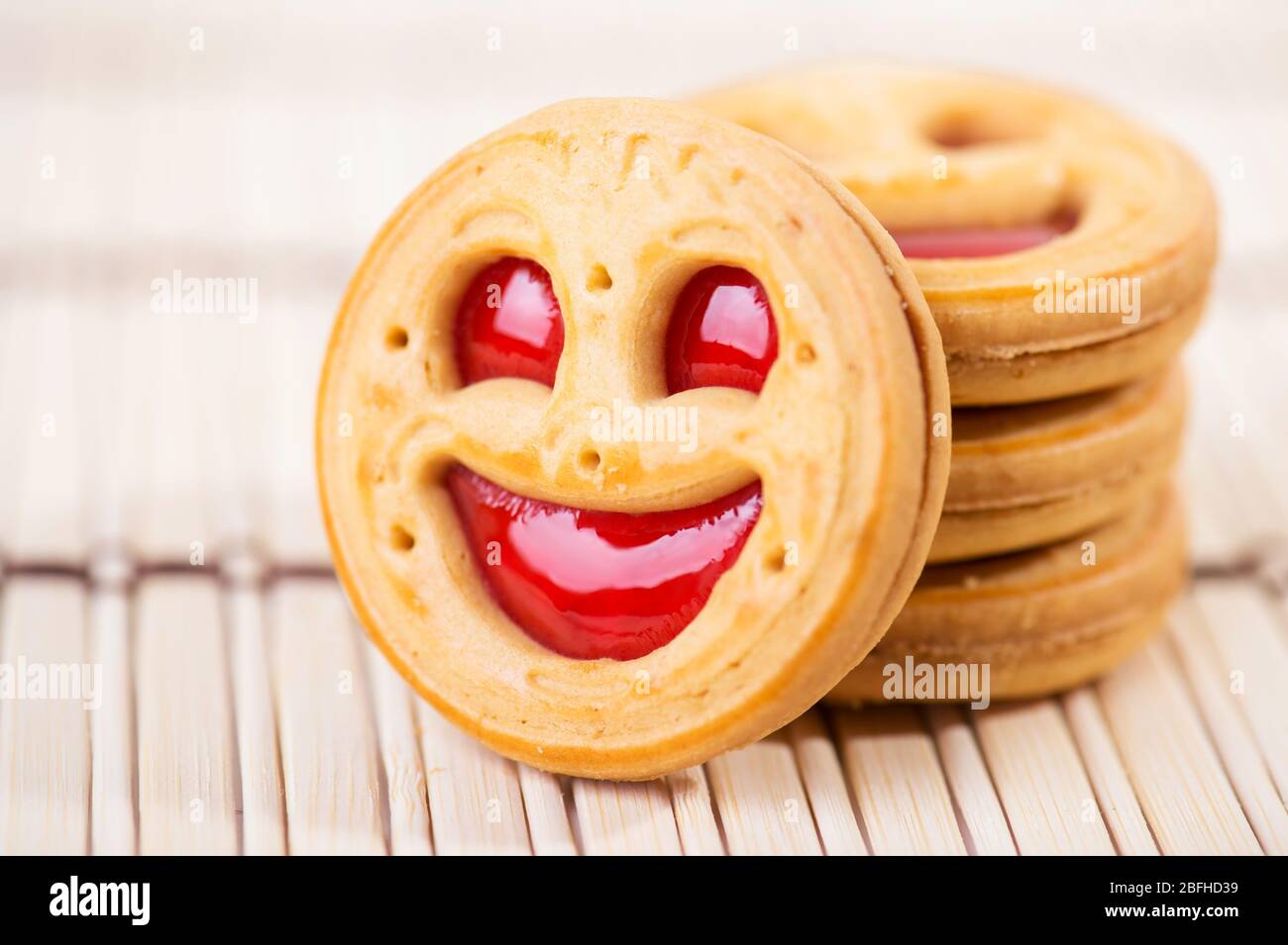Round jam biscuit smiling face hi-res stock photography and images - Alamy