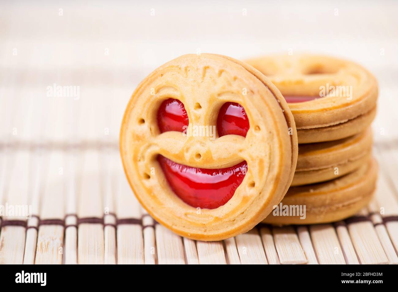 Round jam biscuit smiling face hi-res stock photography and images - Alamy