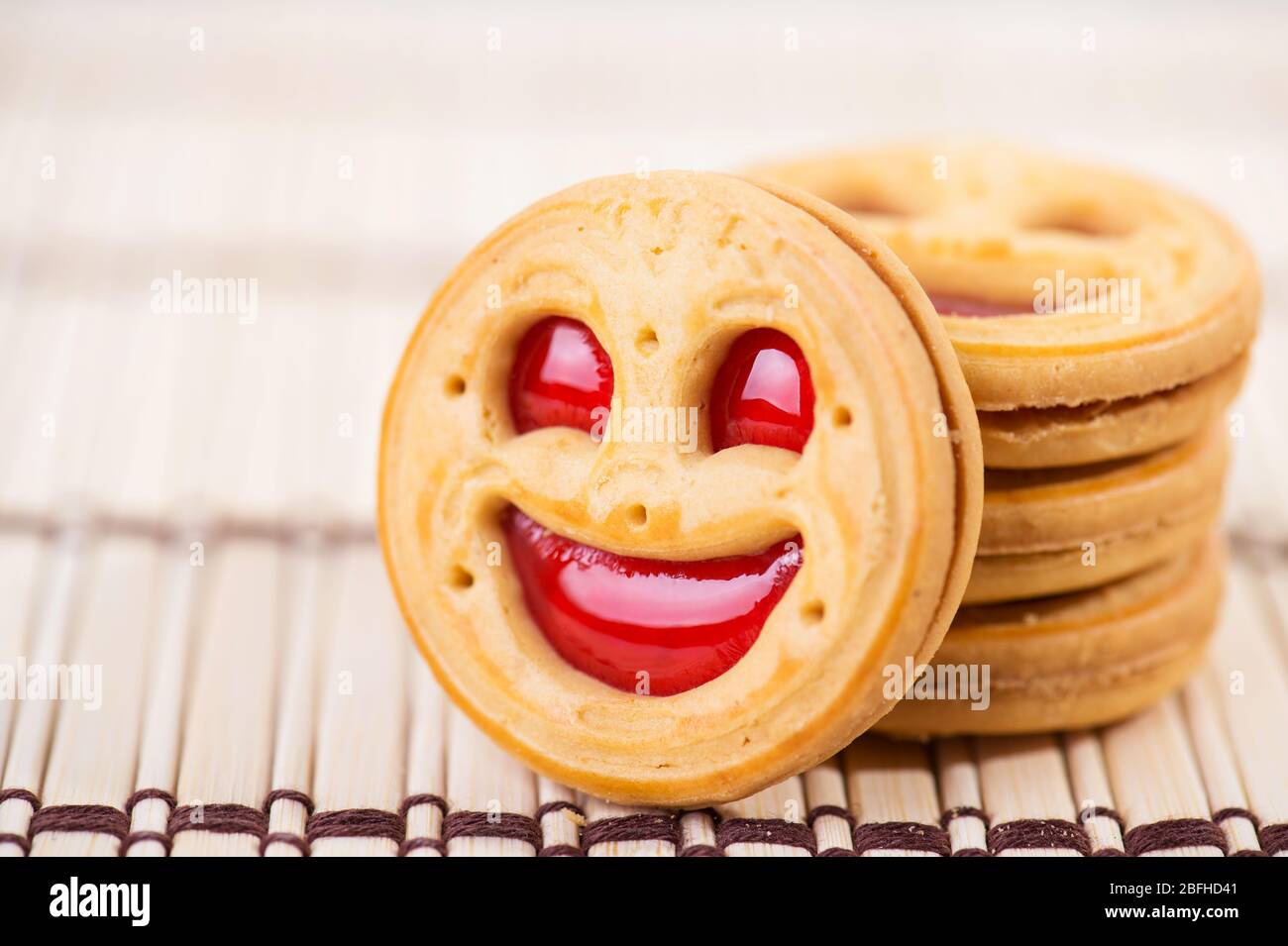 Round jam biscuit smiling face hi-res stock photography and images - Alamy