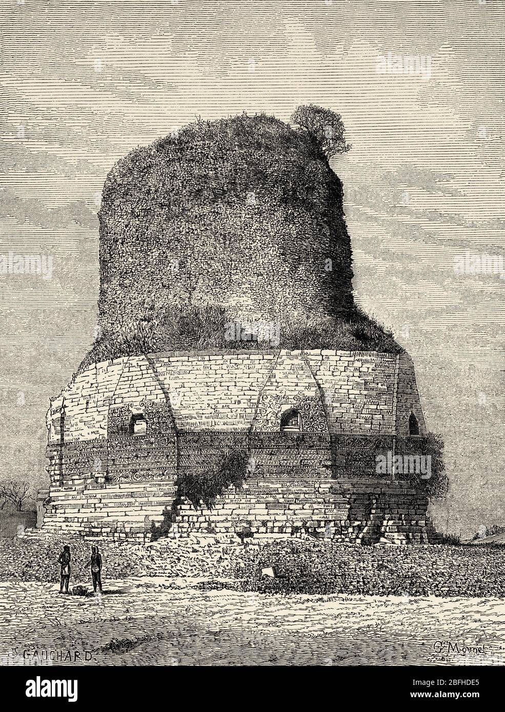 Buddhist Stupa. Dhamek Stupa, Sarnath, Varanasi. Uttar Pradesh, India ...