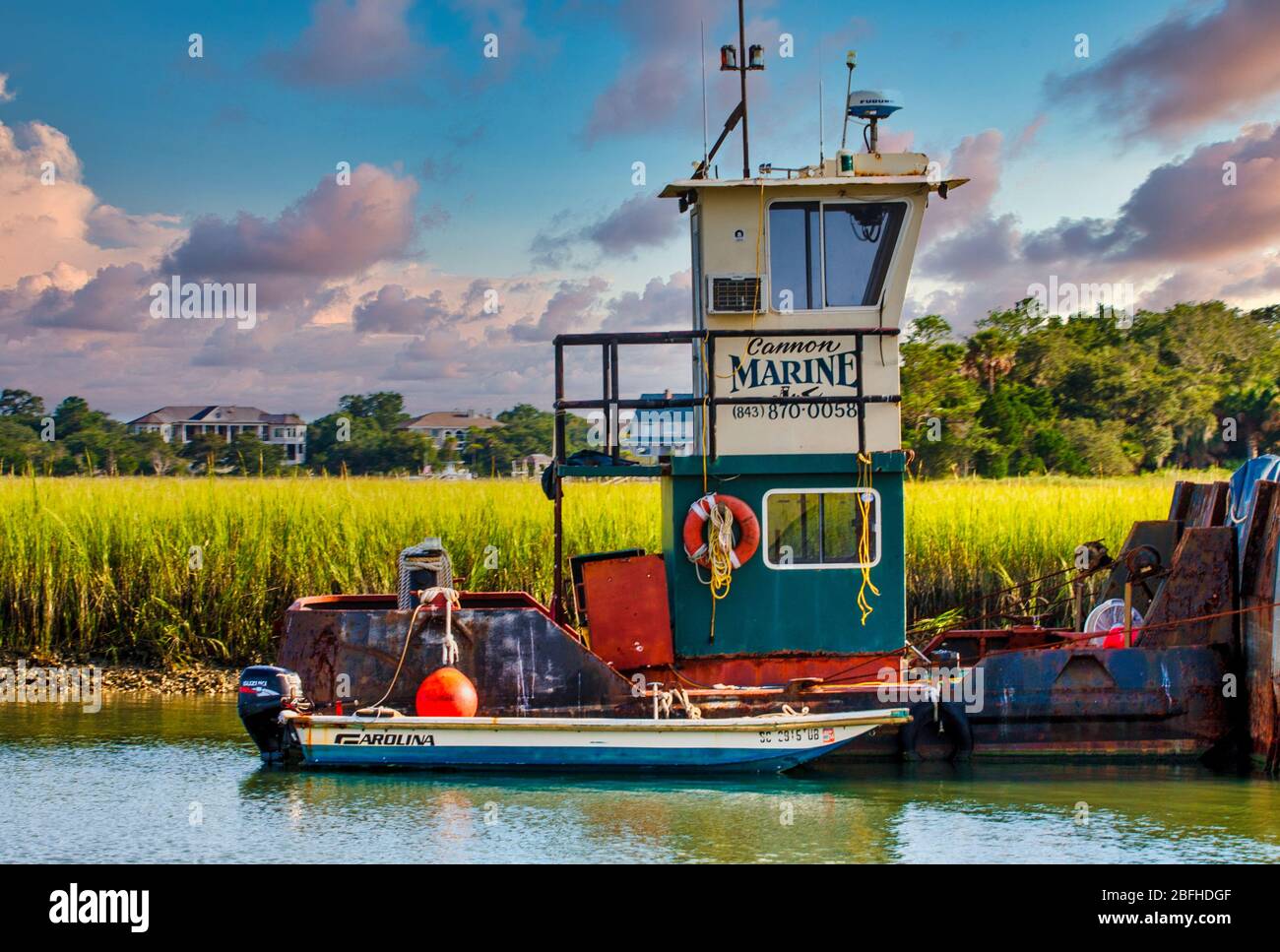 Common Marine Boat by Marsh Stock Photo - Alamy