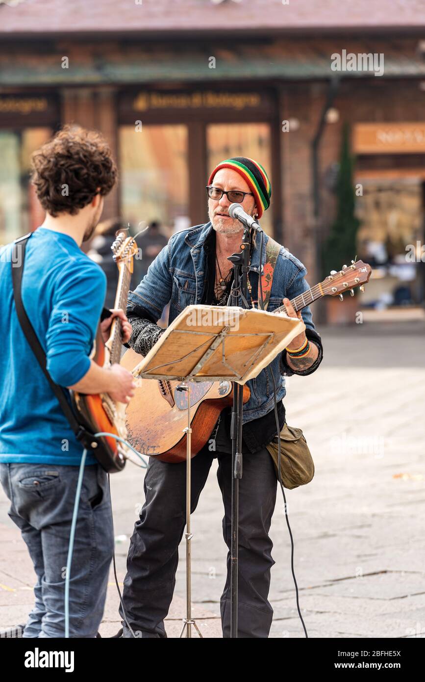 Arts culture and entertainment guitar performance standing music ...
