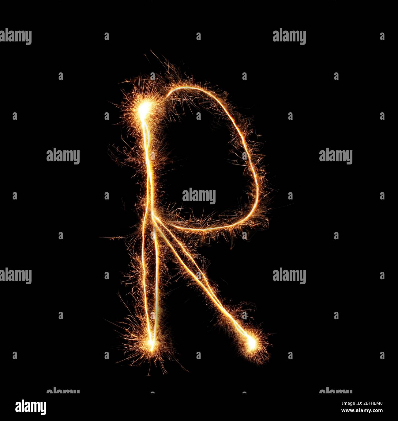 Burning Letter R