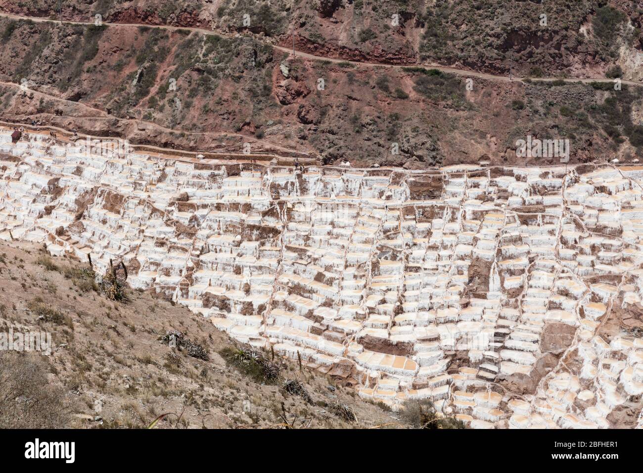 The salt evaporation pond at Maras (Salinas de Maras) near Cusco, Peru ...