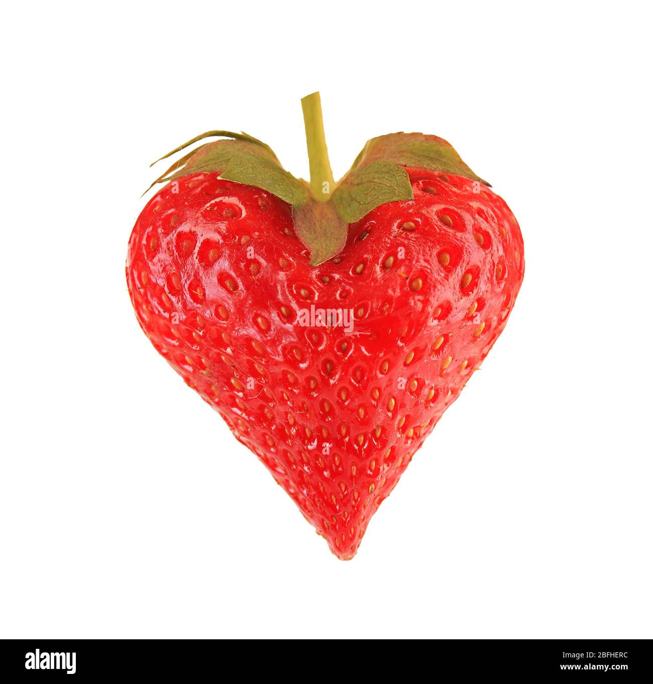 Sweet strawberry in heart-shaped isolated on white Stock Photo - Alamy