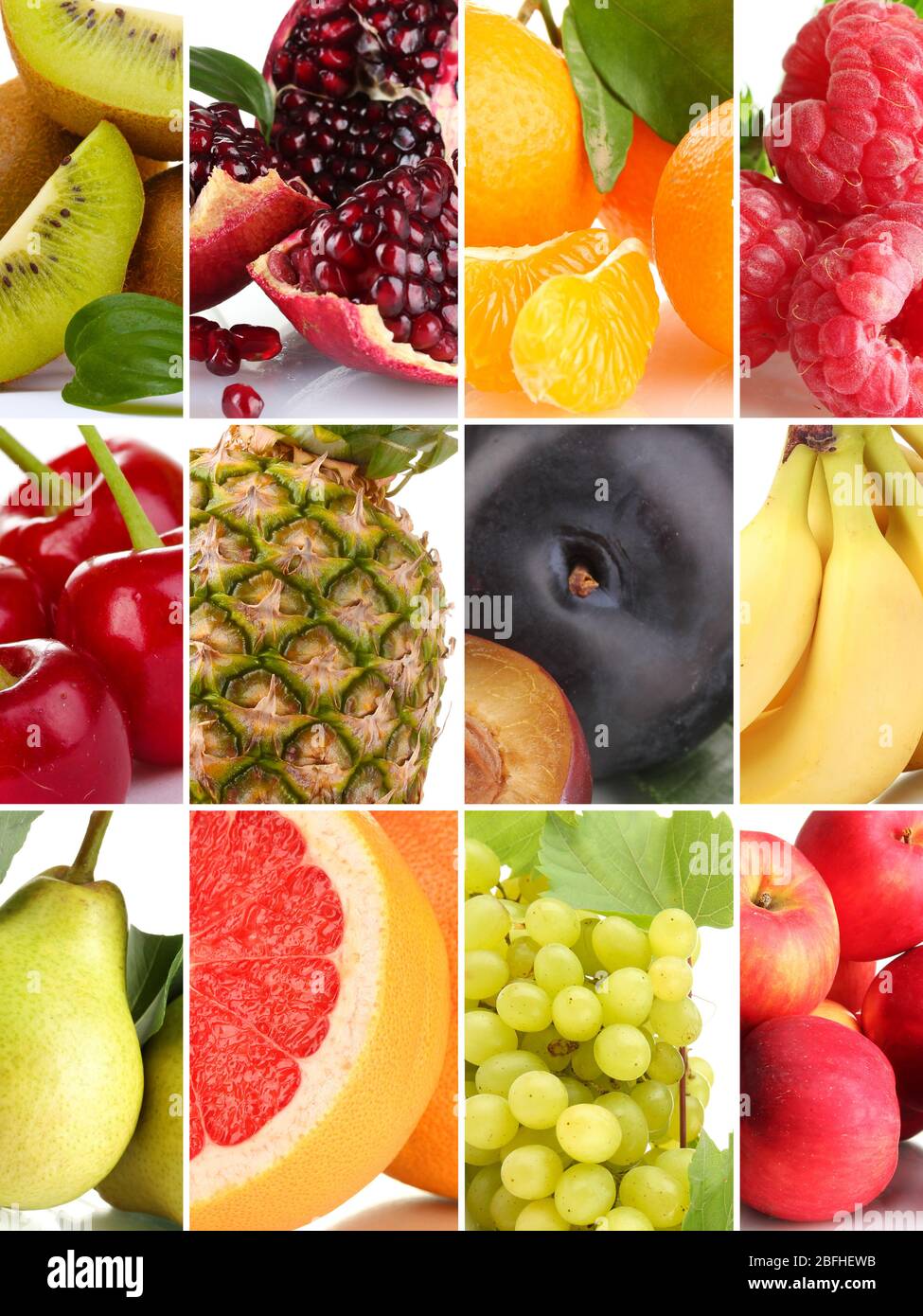 Collage with tasty fruits Stock Photo - Alamy