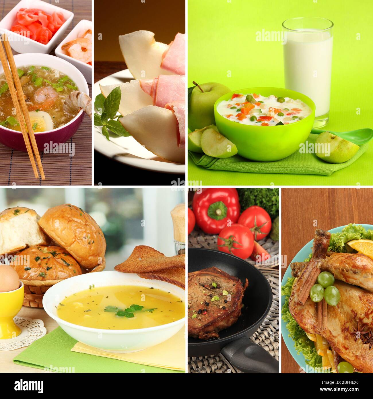 Collage bar food Stock Photo - Alamy