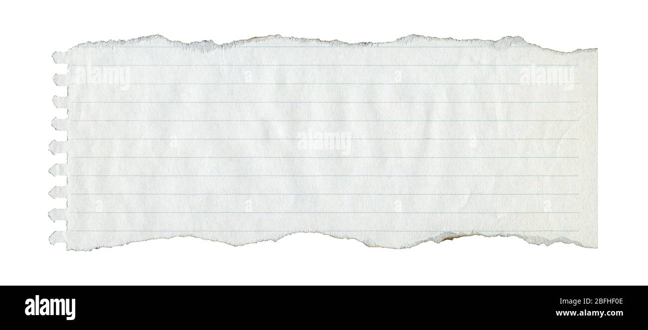 Blank lined paper background isolated on white Stock Photo - Alamy