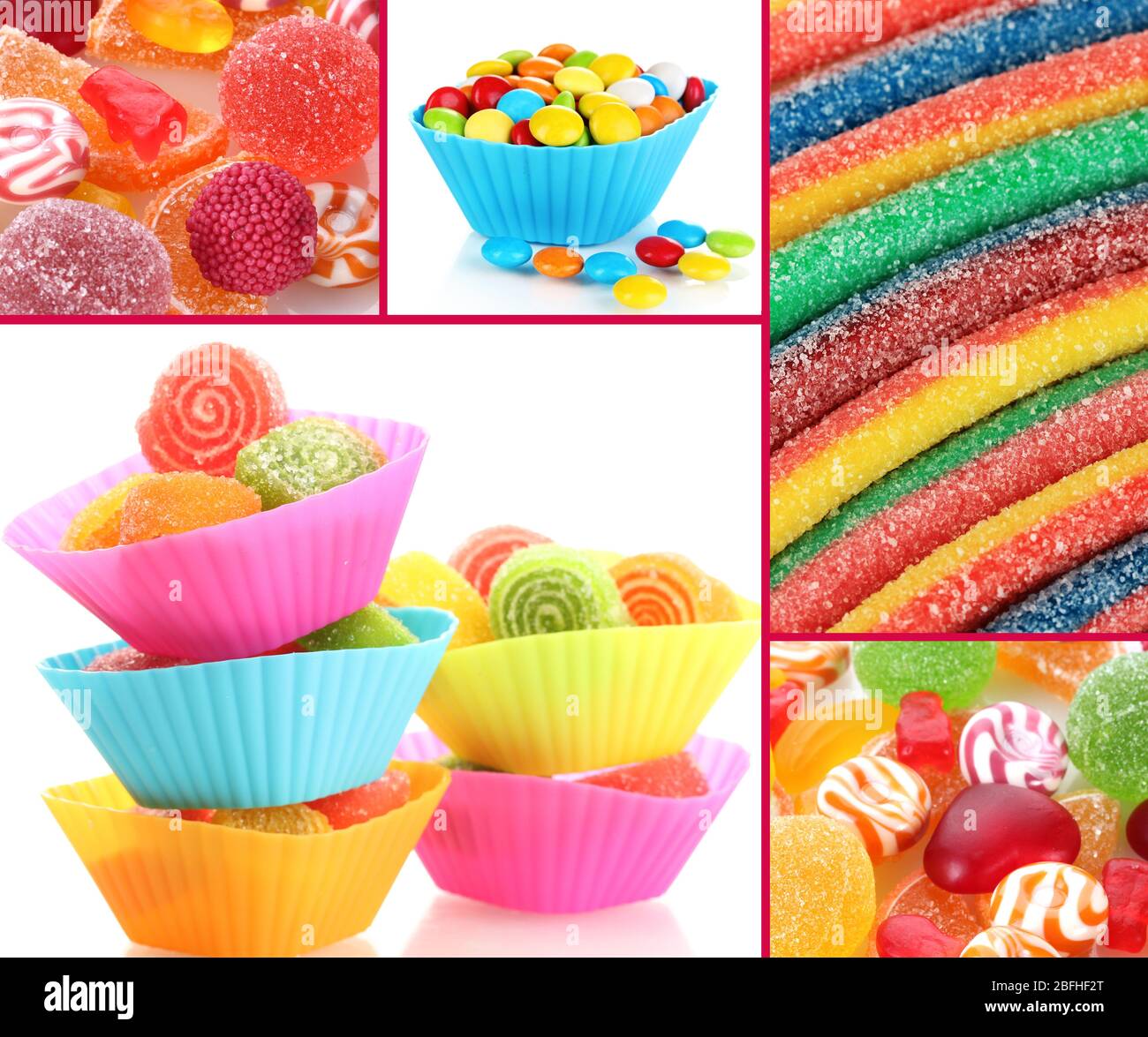 Collage of colorful candies Stock Photo - Alamy