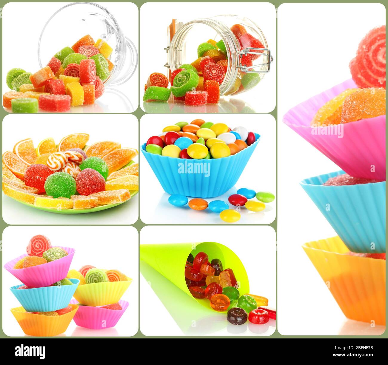 Collage of colorful candies Stock Photo - Alamy