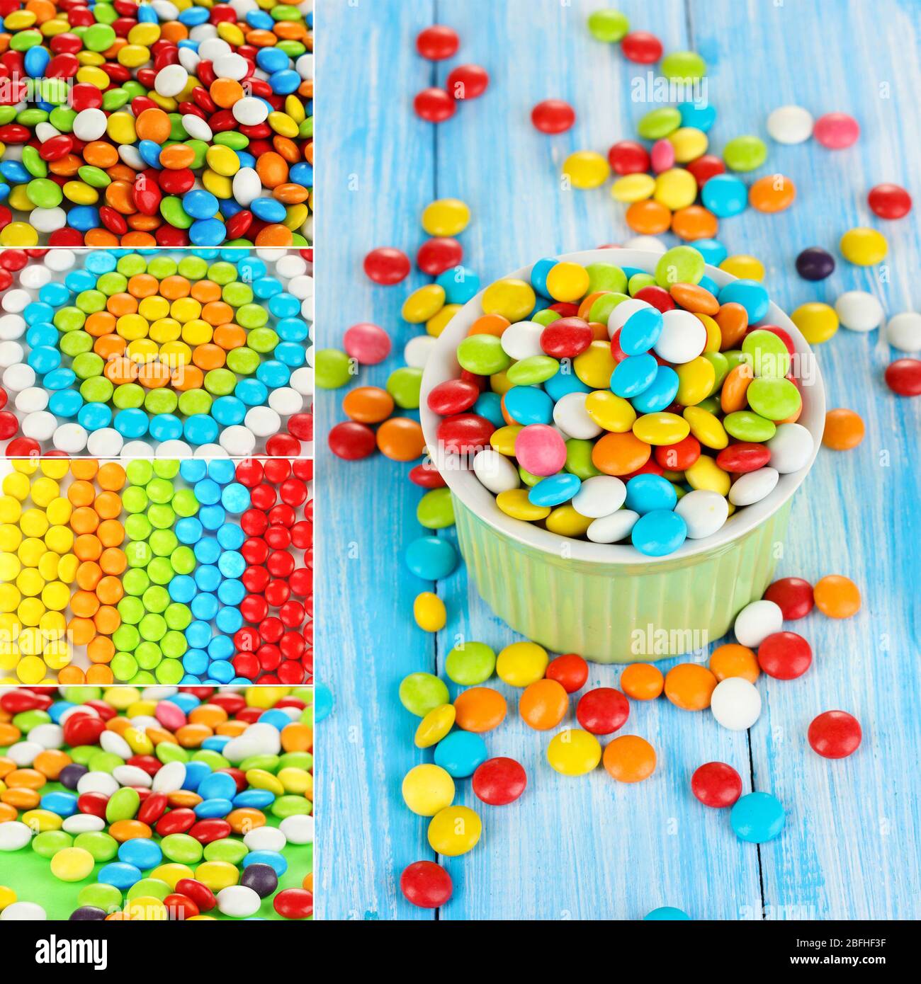 Collage of colorful candies Stock Photo - Alamy