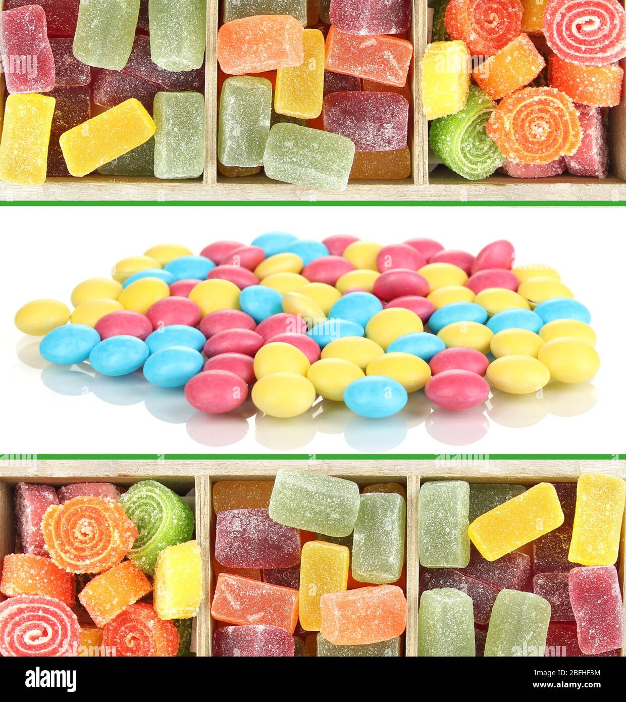 Collage of colorful candies Stock Photo - Alamy