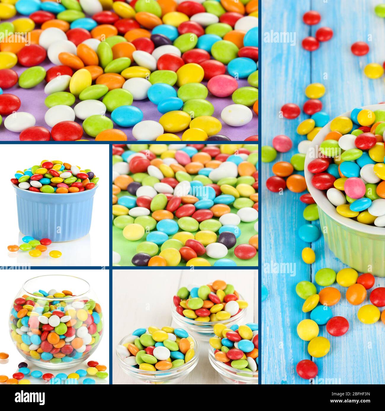 Collage of colorful candies Stock Photo - Alamy