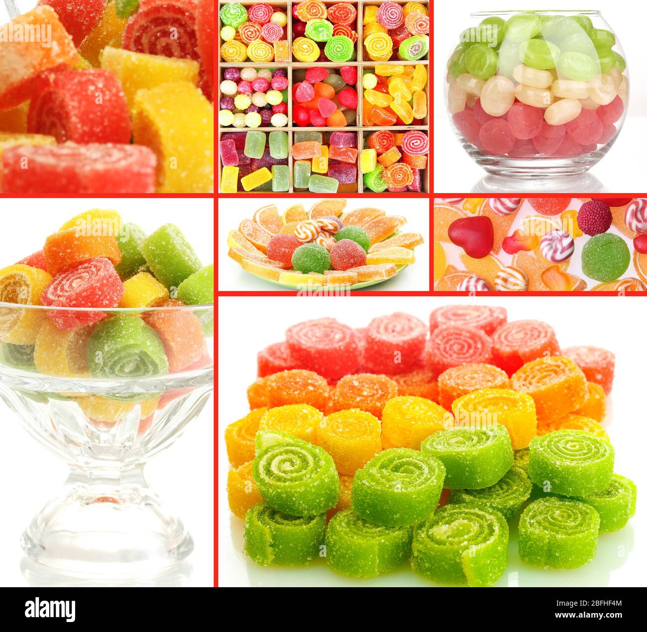Collage of colorful candies Stock Photo - Alamy