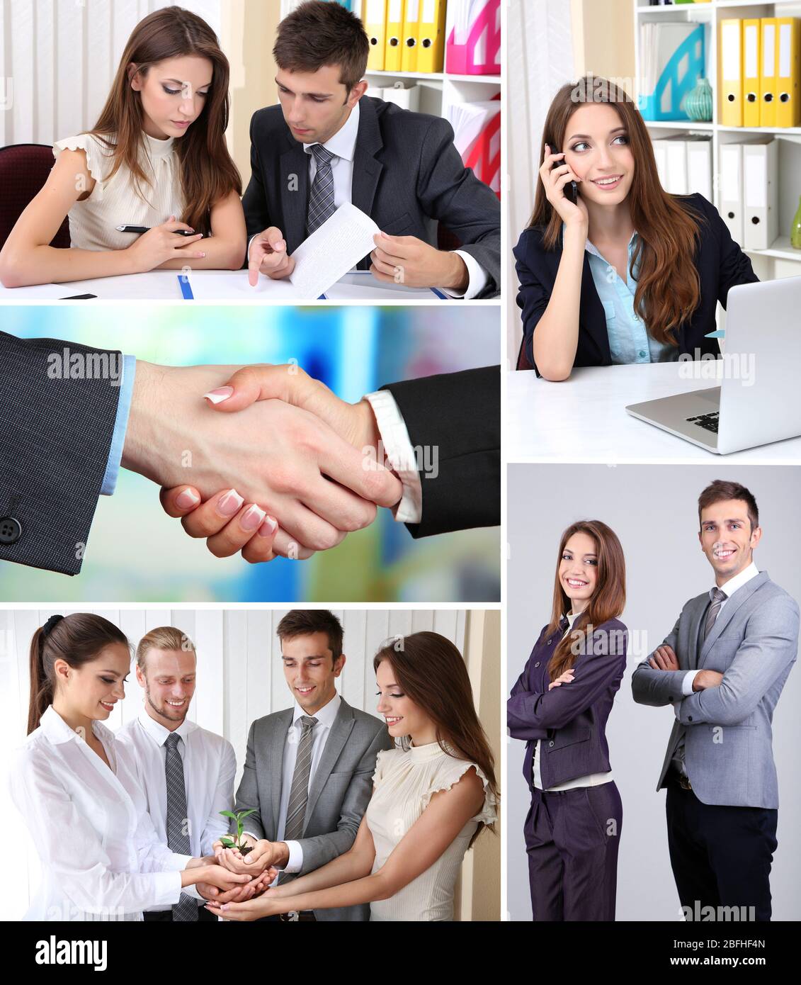 Collage of business partners Stock Photo - Alamy