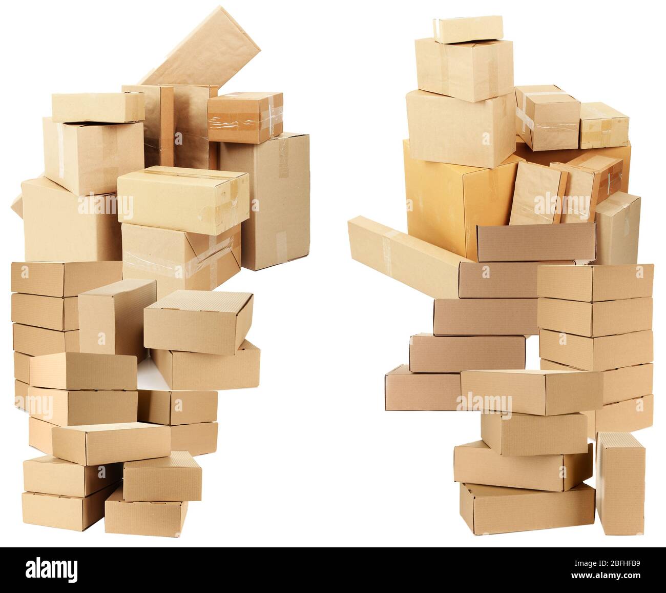 Collage of different boxes Stock Photo - Alamy