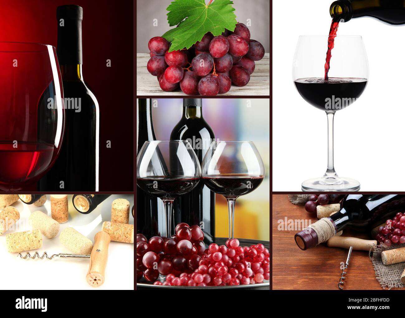 Collage of wine compositions and grapes Stock Photo - Alamy
