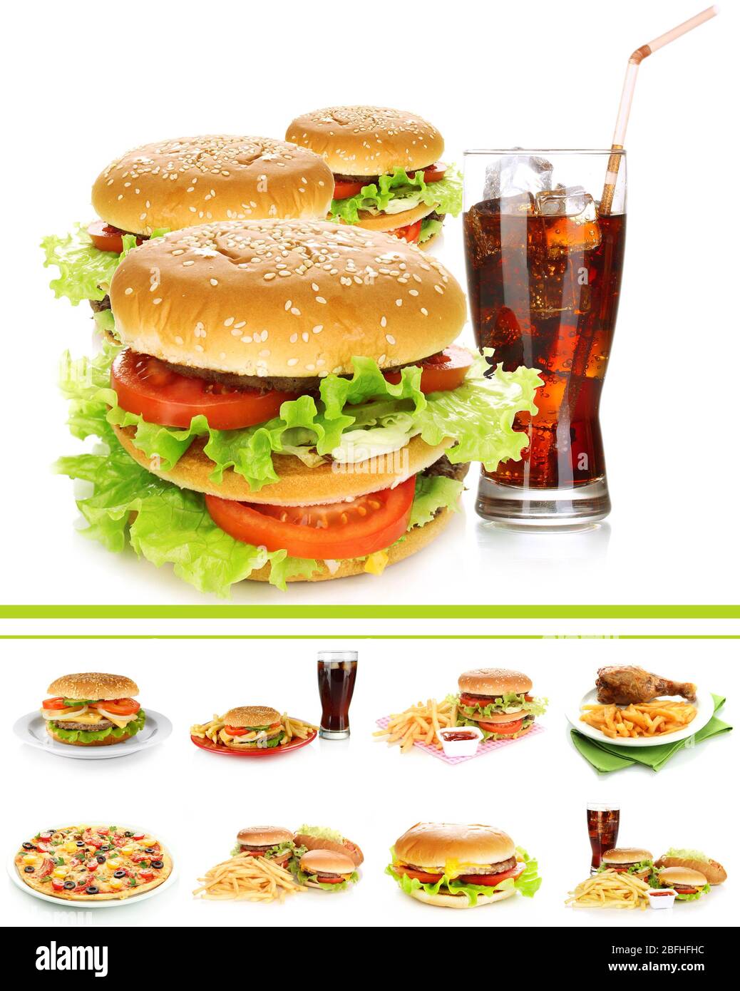 Collage of fast food Stock Photo - Alamy