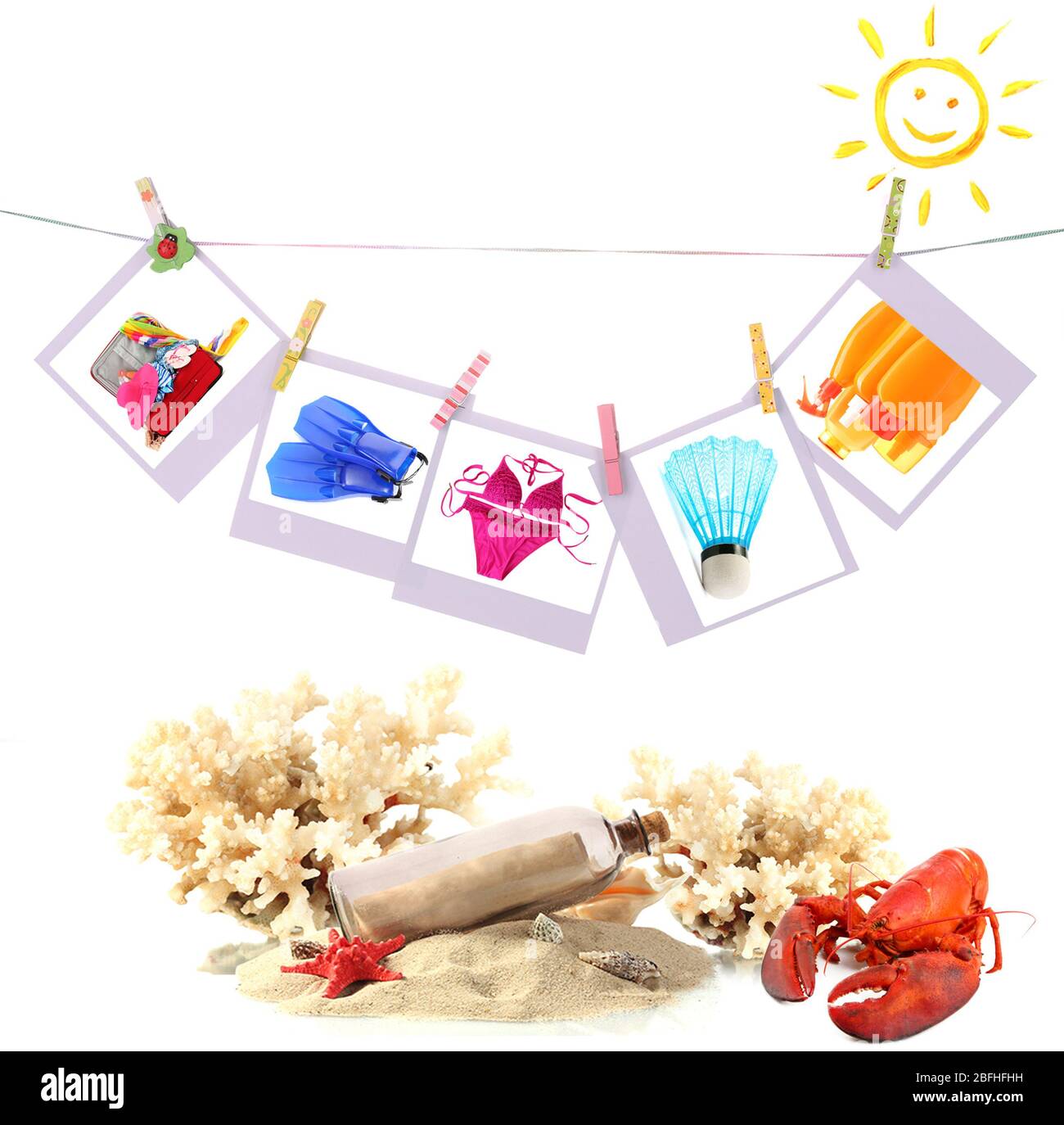 Collage of summer holiday Stock Photo - Alamy