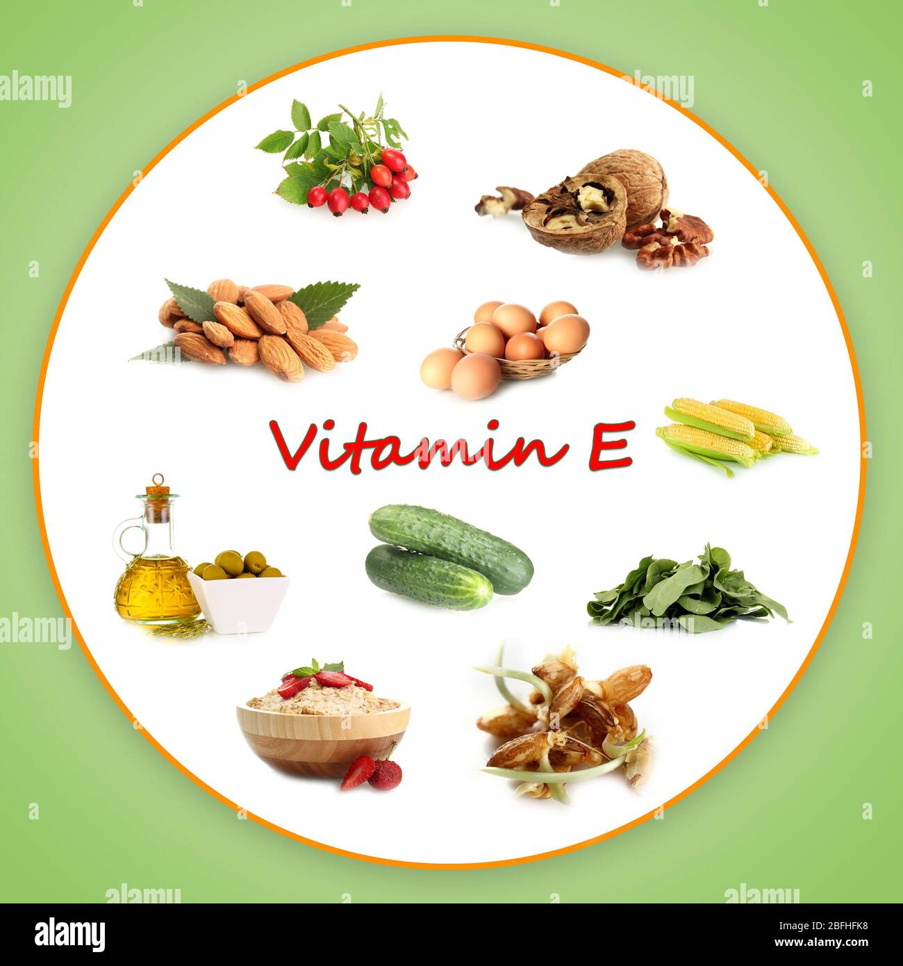 Food sources of vitamin E Stock Photo - Alamy