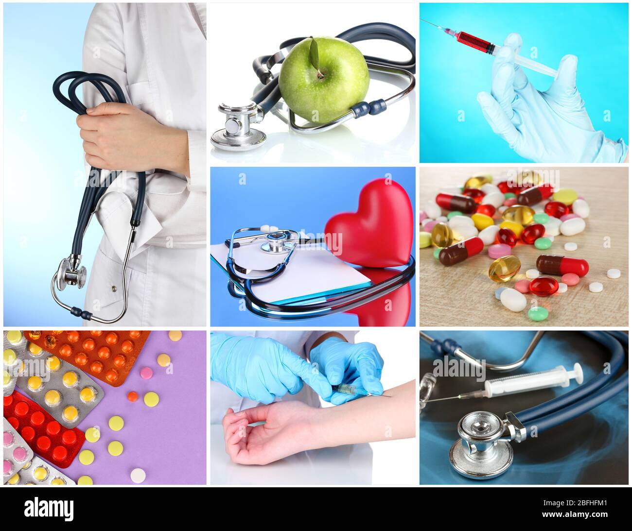 Collage of medical images Stock Photo - Alamy