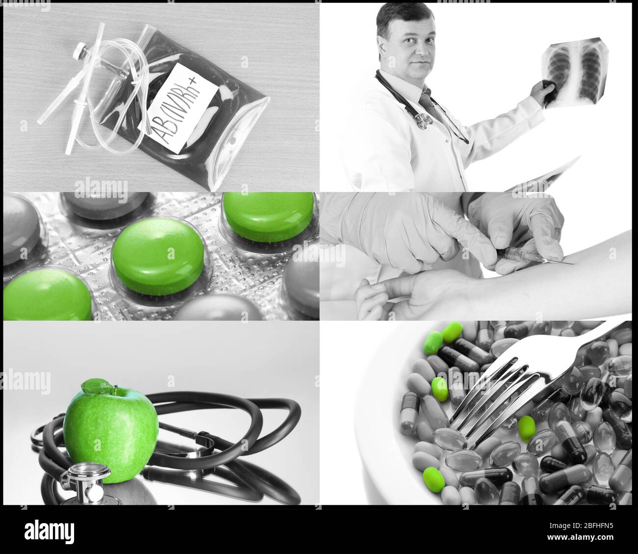 Collage of medical images Stock Photo - Alamy