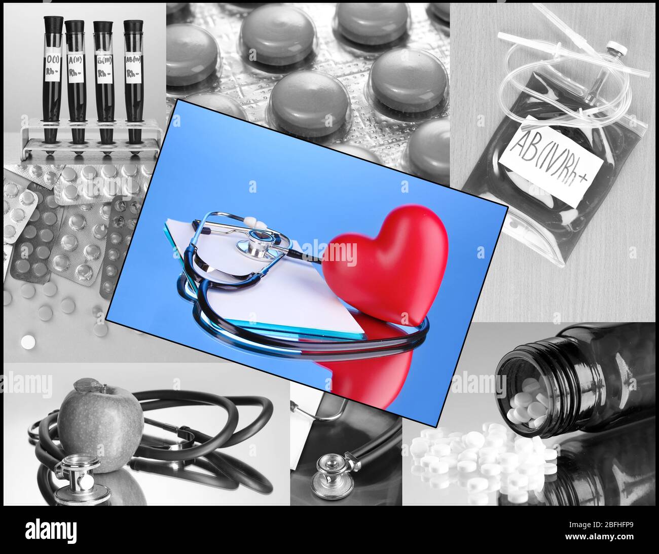 Collage of medical images Stock Photo - Alamy