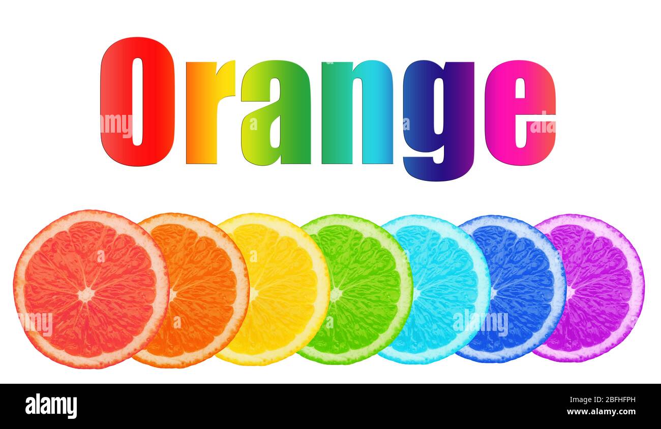 Word orange slice orange fruit hi-res stock photography and images - Alamy