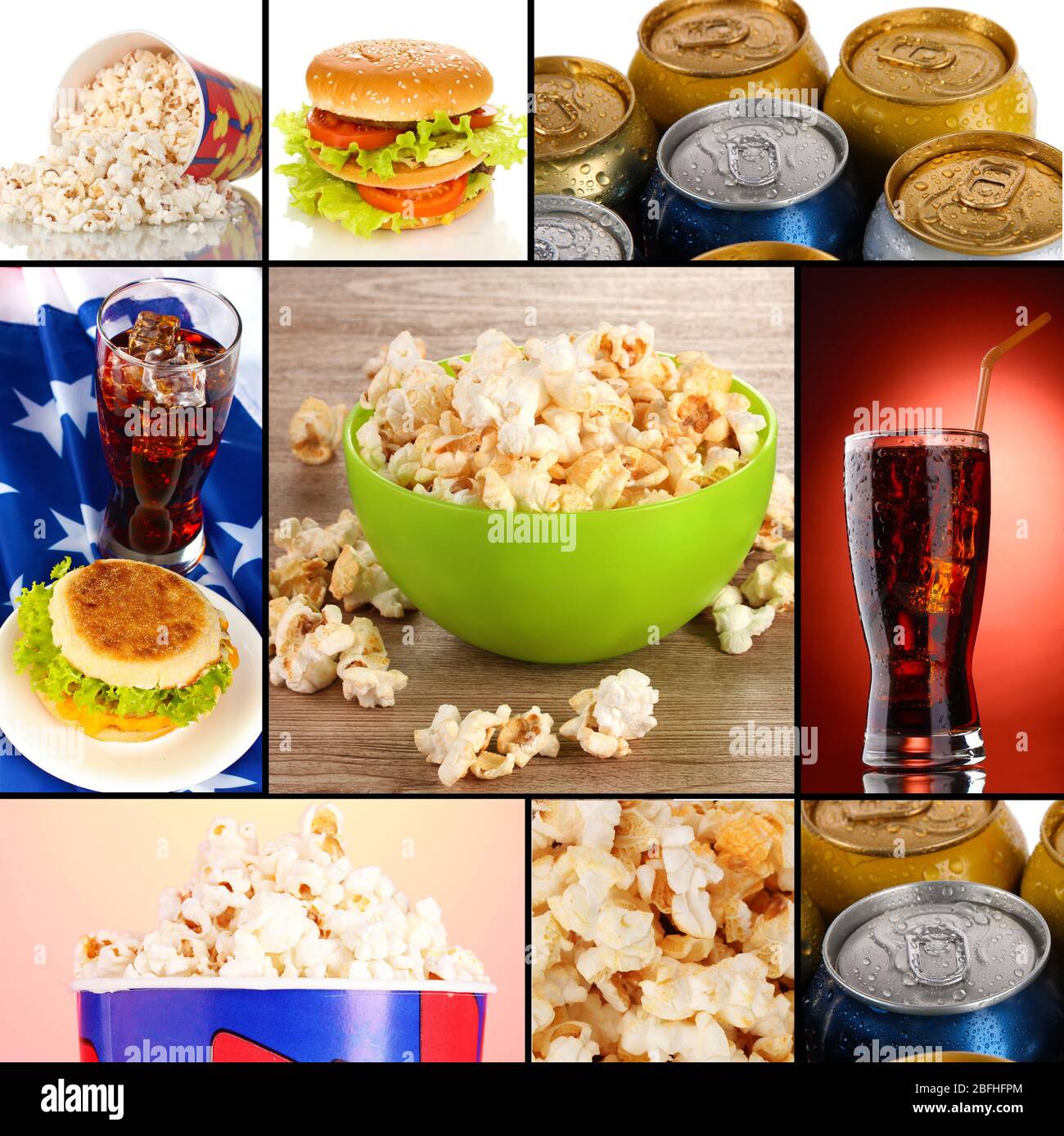 Collage of fast food Stock Photo - Alamy
