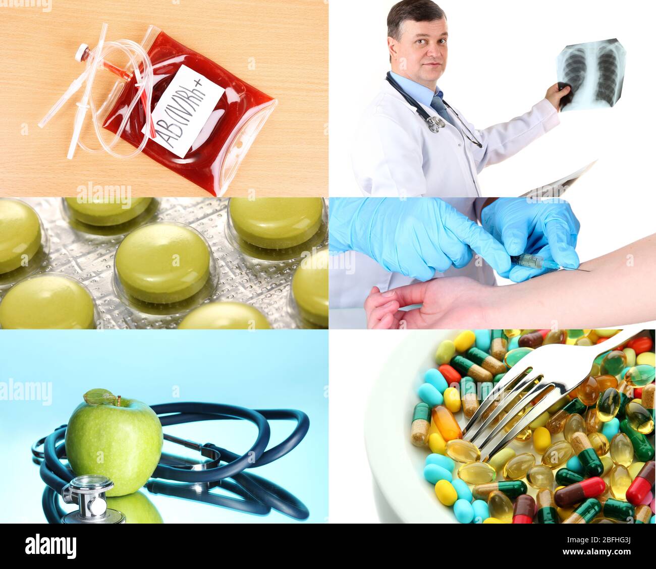 Collage of medical images Stock Photo - Alamy