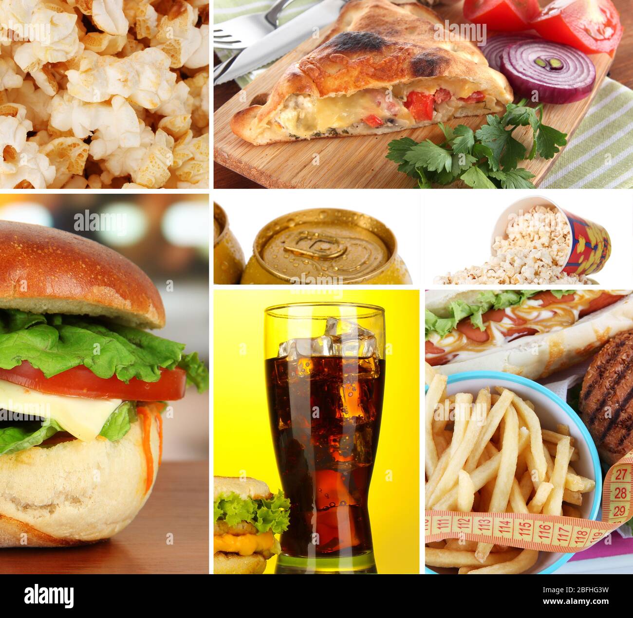 Collage of fast food Stock Photo - Alamy