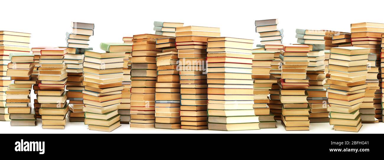 Lot of old books isolated on white Stock Photo - Alamy