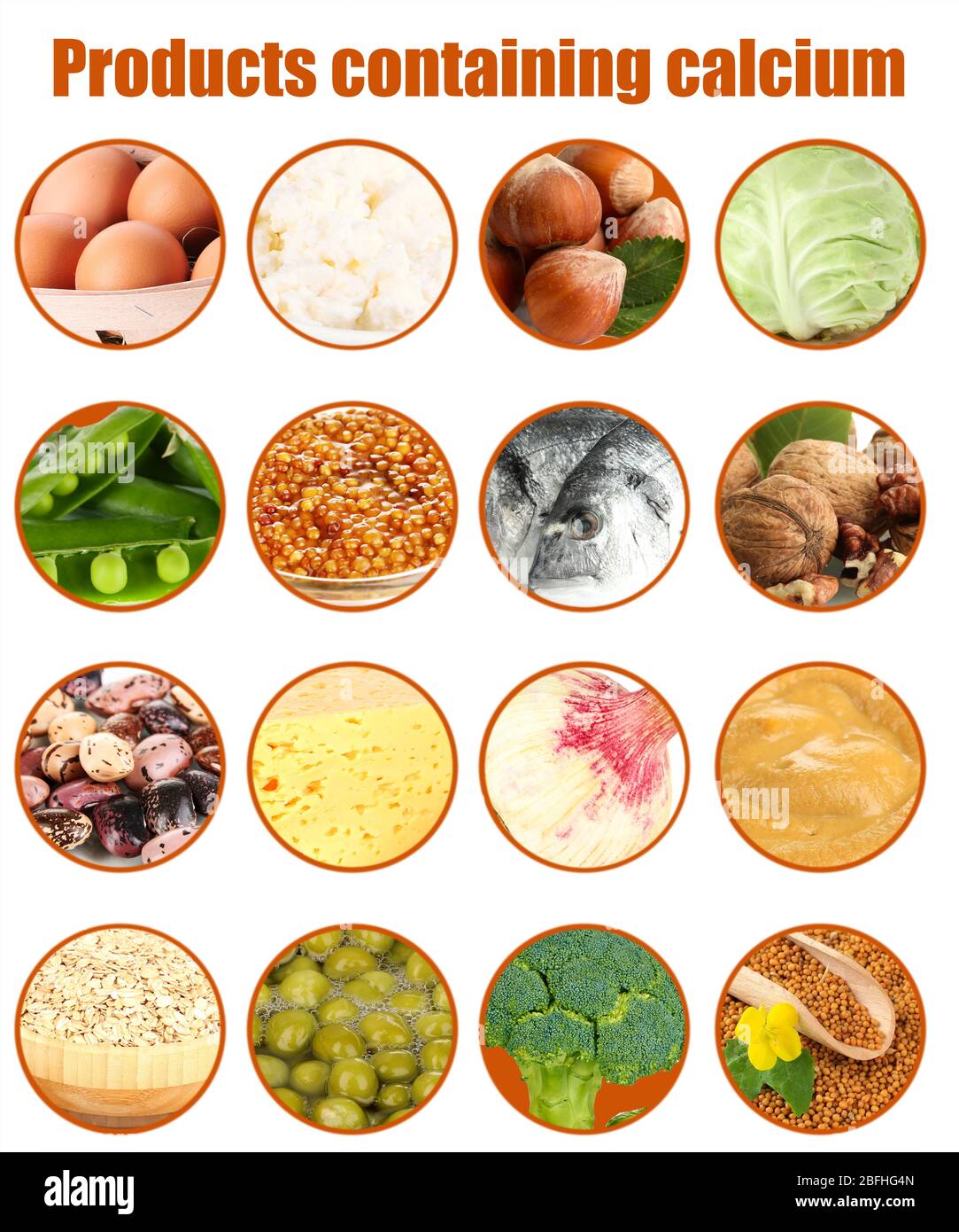 Collage of products containing calcium Stock Photo - Alamy