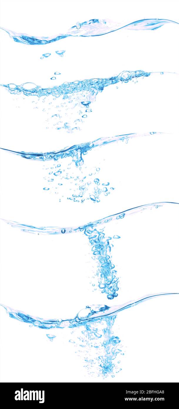 Water wave collage isolated on white Stock Photo - Alamy