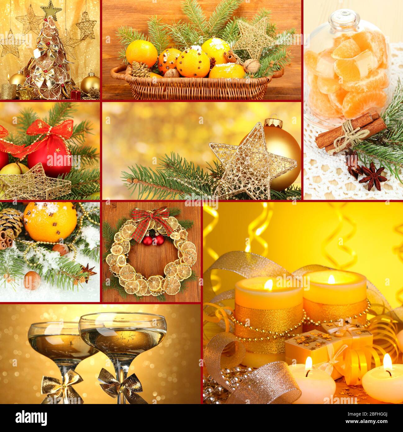 Collage of Christmas time and decorations Stock Photo - Alamy