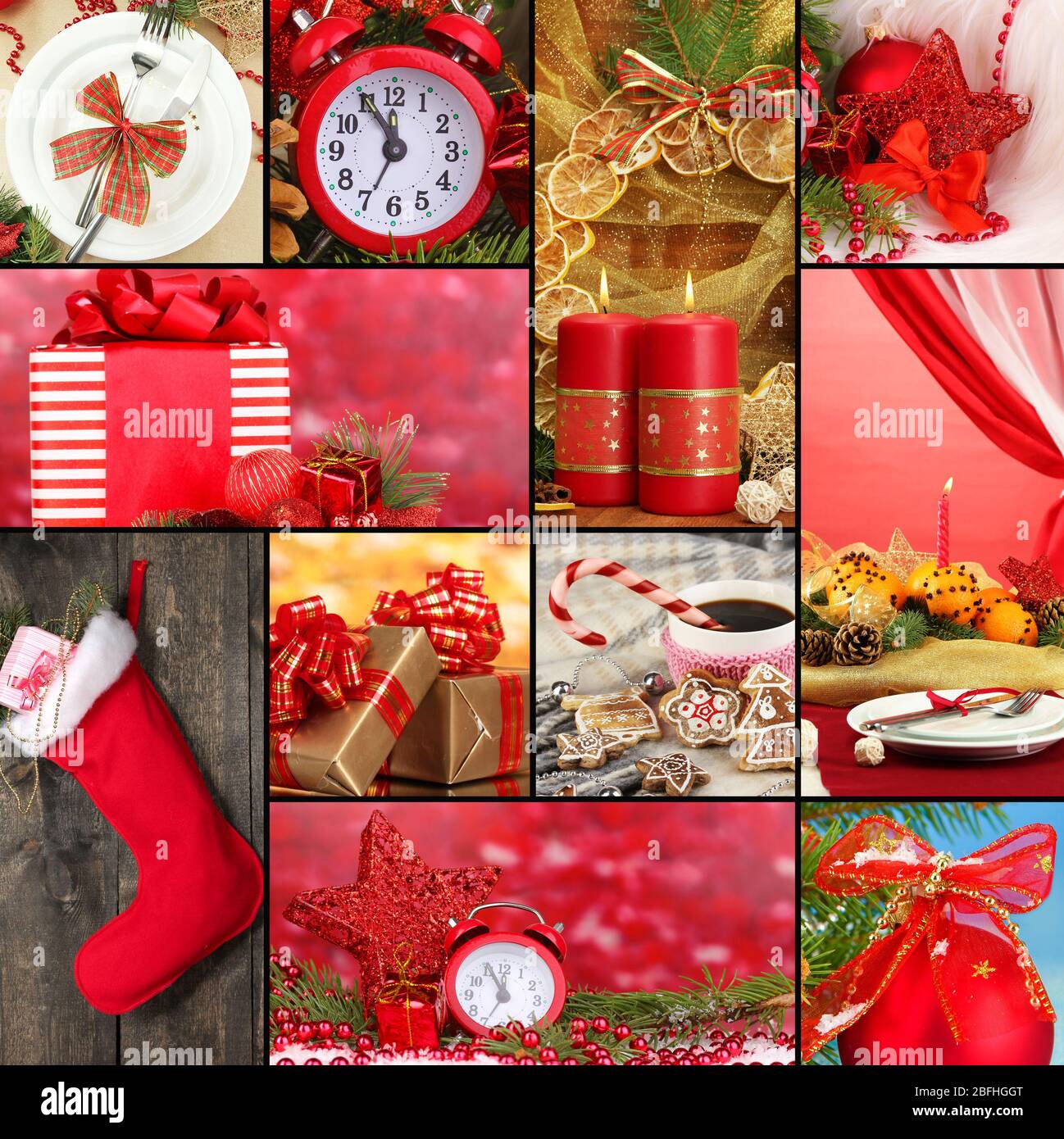 Collage of Christmas time and decorations Stock Photo - Alamy