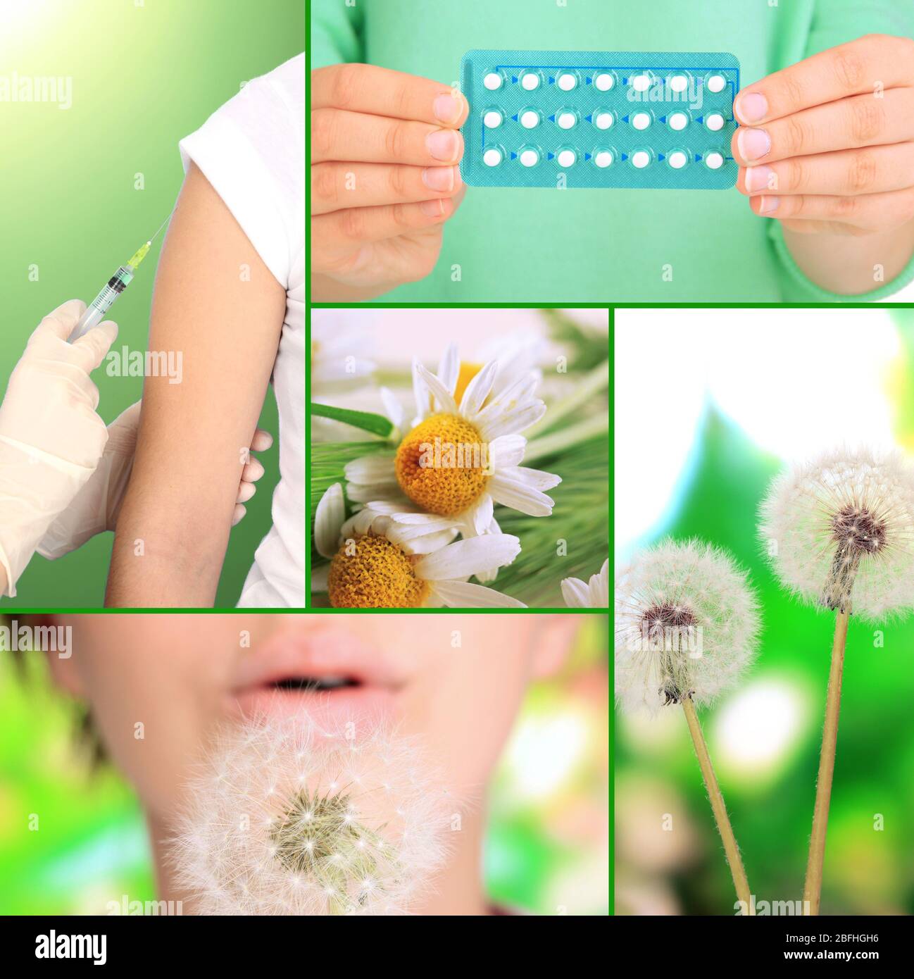 Collage of allergy theme Stock Photo - Alamy
