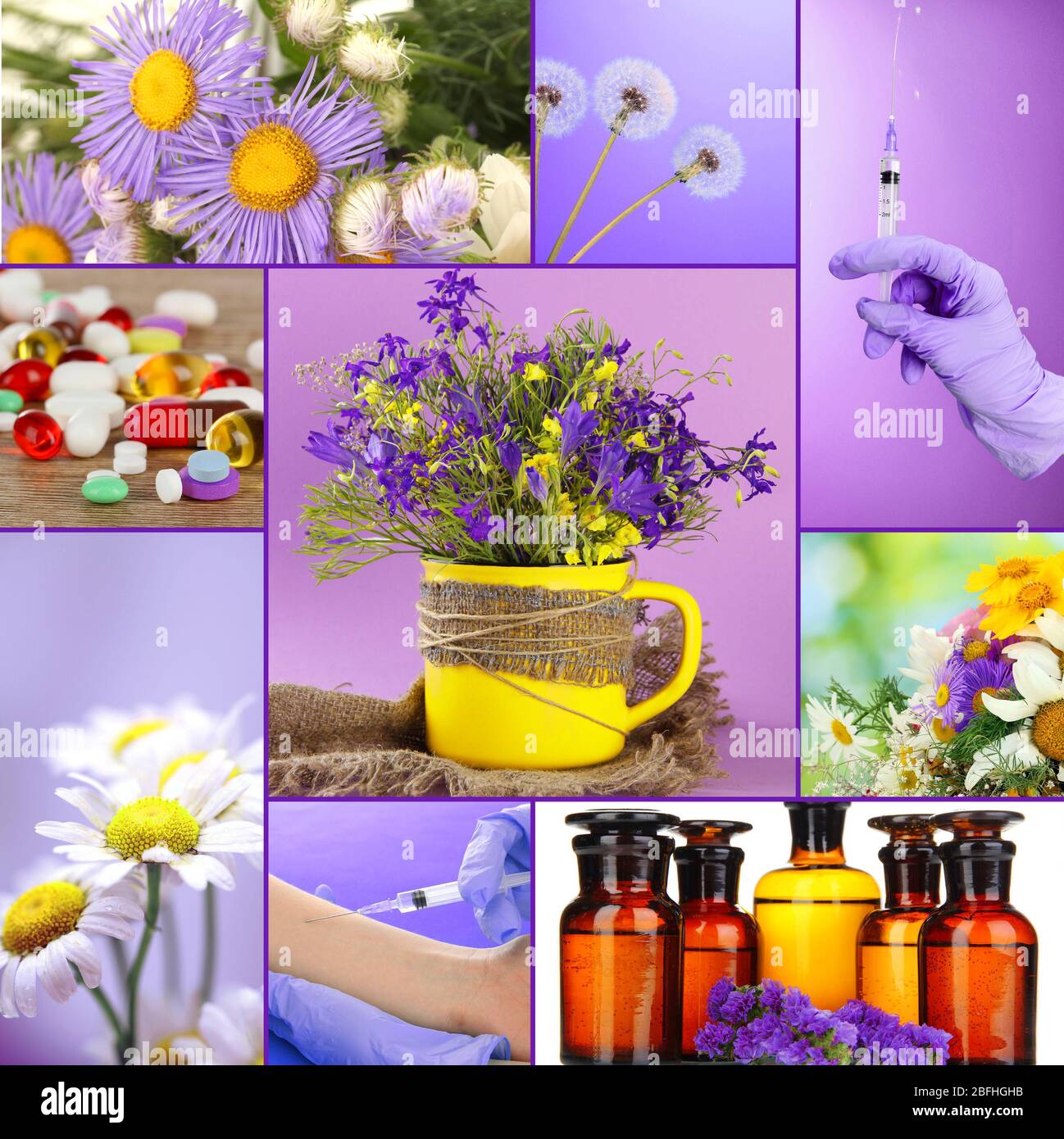 Collage of allergy theme Stock Photo - Alamy
