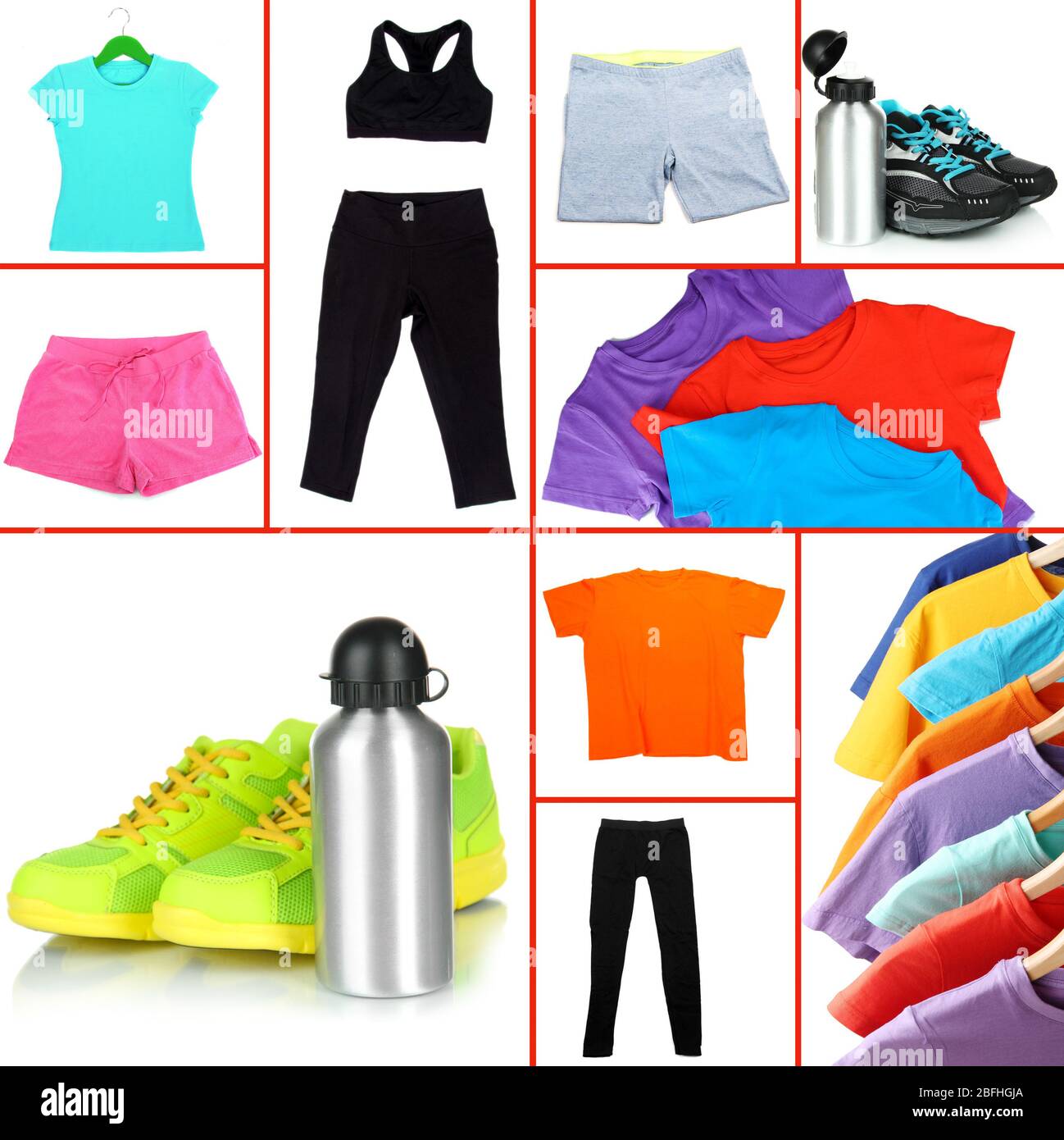 Collage of sportswear Stock Photo - Alamy