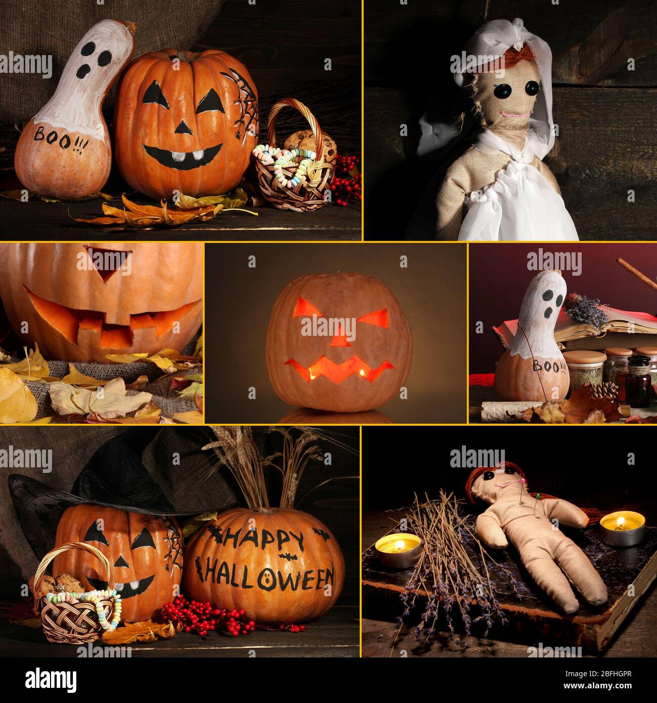Collage of Halloween Stock Photo - Alamy
