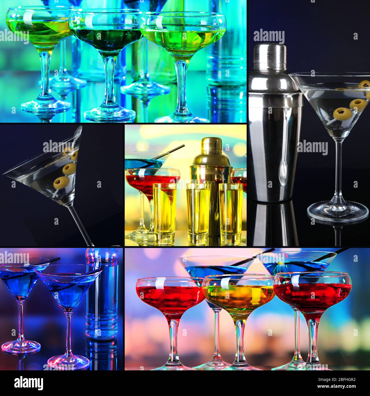 Alcohol drinks collage Stock Photo - Alamy