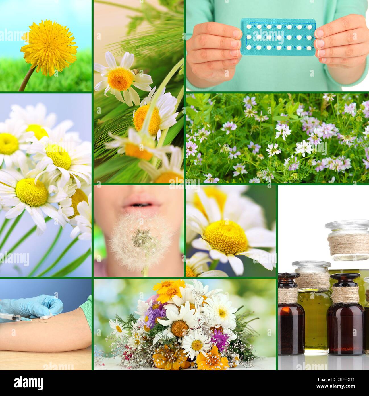 Collage of allergy theme Stock Photo - Alamy